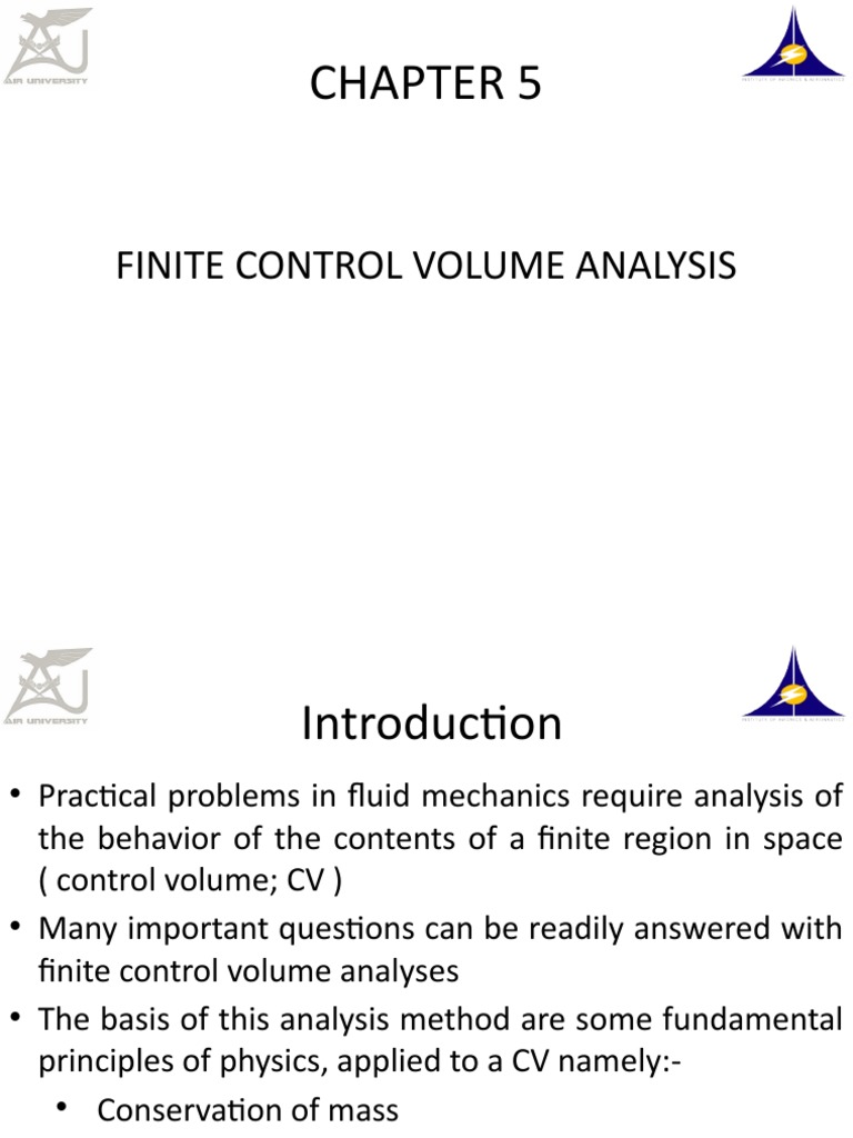 Finite Control Volume Analysis | PDF | Continuum Mechanics | Fluid Dynamics