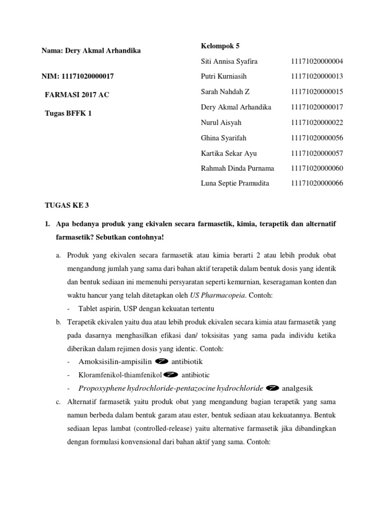 7323 - Kelompok 5 - Dery Akmal A - 017 - Tugas 3 BFFK | PDF ...