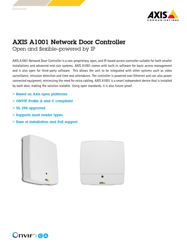 Axis A1001 Network Door Controller | PDF | Computer Networking | Computer Network