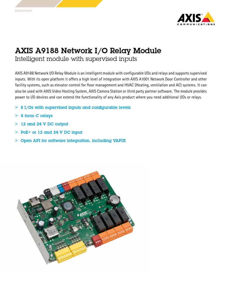 Axis A9188 I - O Relay Module | Download Free PDF | Relay | Internet ...