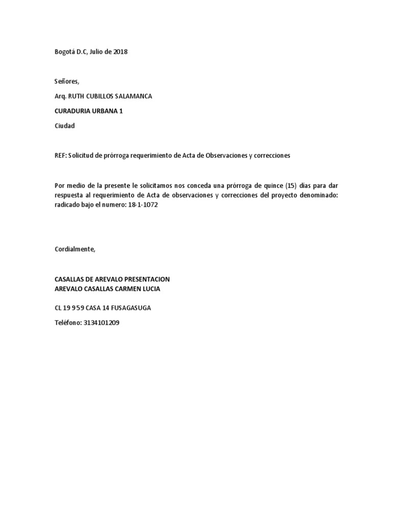 CARTA Prorroga | PDF