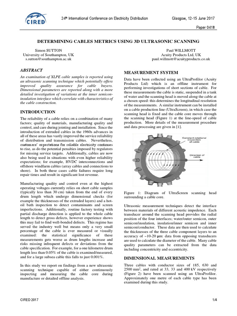 CIRED2017 Cable Scanning Paper v2 | PDF | Frequency | Insulator ...