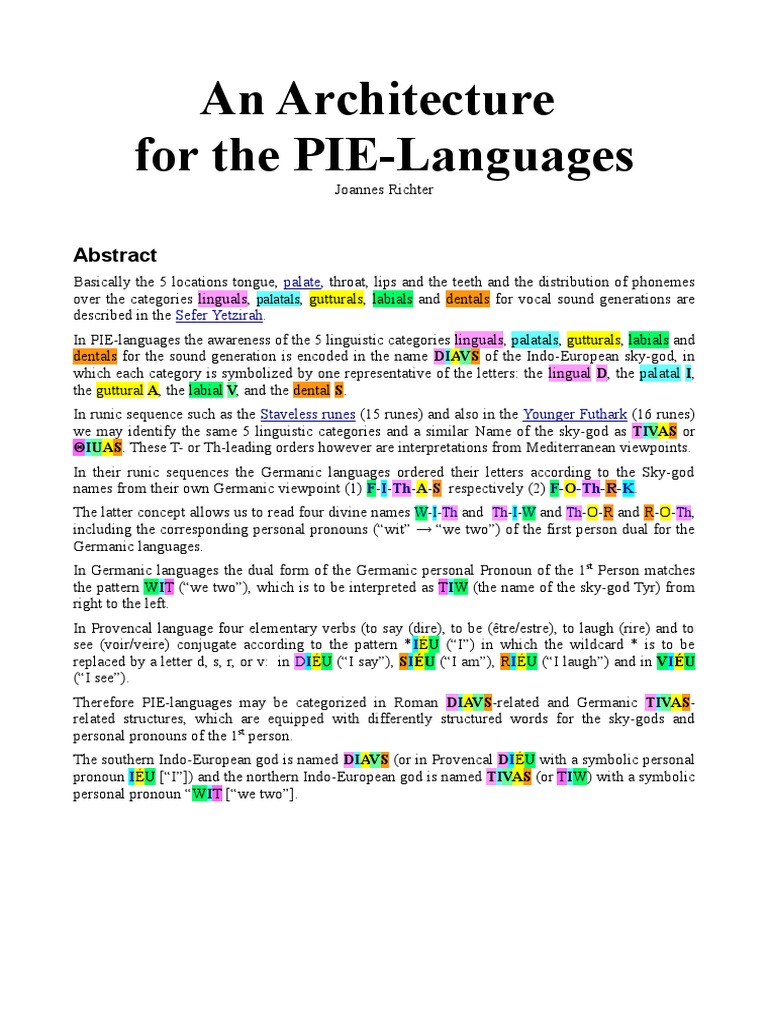 An Architecture For The PIE-Languages | PDF