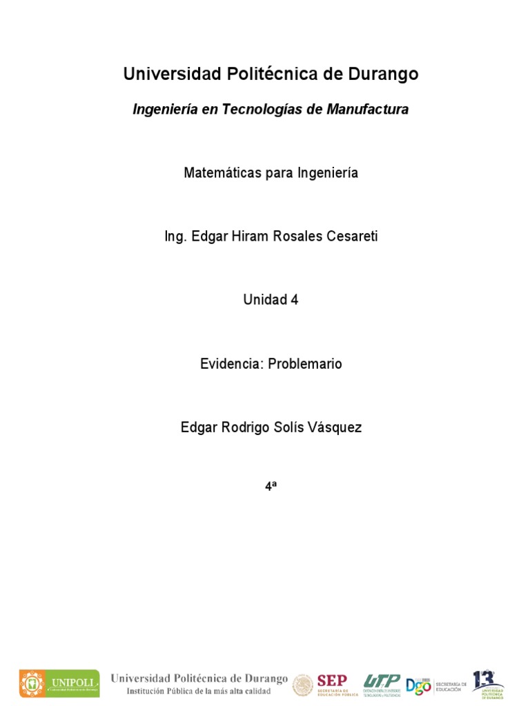 Problemario U4 | PDF