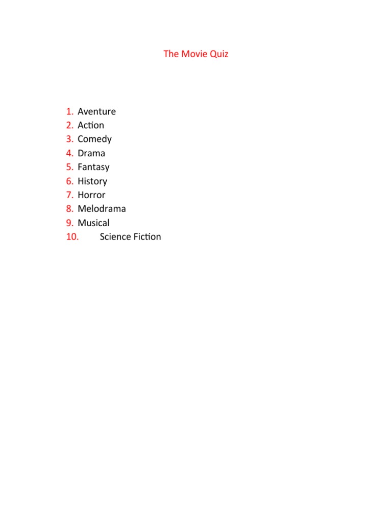 The Movie Quiz | PDF