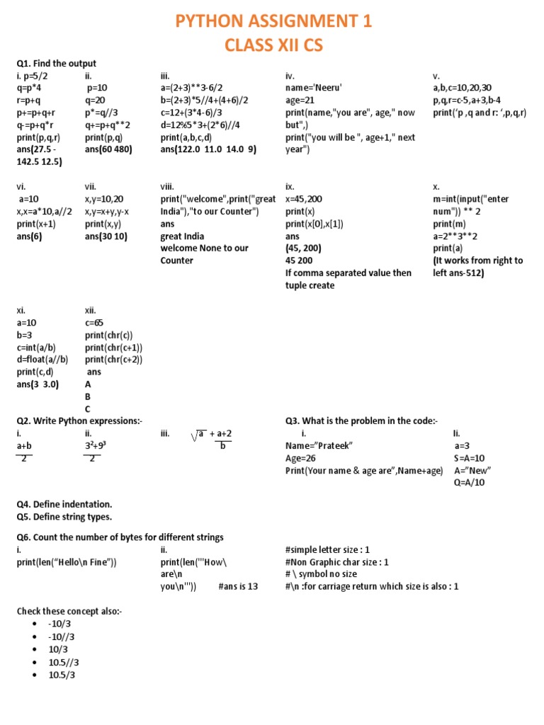 Xii Cs Python Assignment 1 Pdf Computer Programming Software Engineering