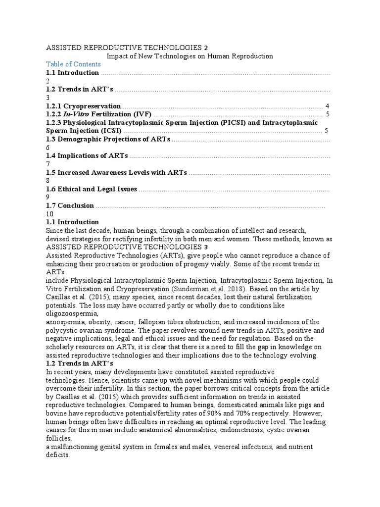 Assisted Reproductive Technologies | PDF | Assisted Reproductive ...