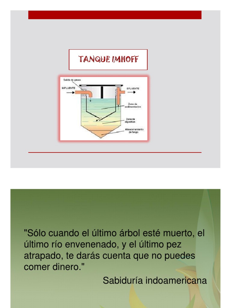 Tanque Imhoff | PDF | Aguas residuales | Tecnología de tratamiento de residuos