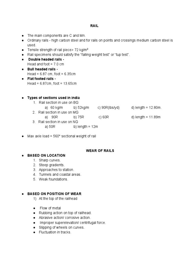 Rails | PDF | Track (Rail Transport) | Steel