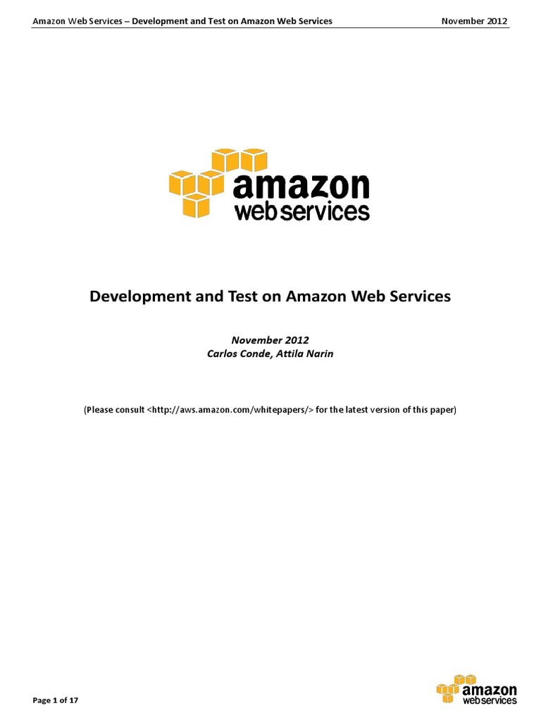 Development and Test On Amazon Web Services | PDF