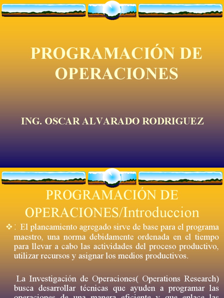 11-Programación de Operaciones | PDF | Toma de decisiones | Probabilidad