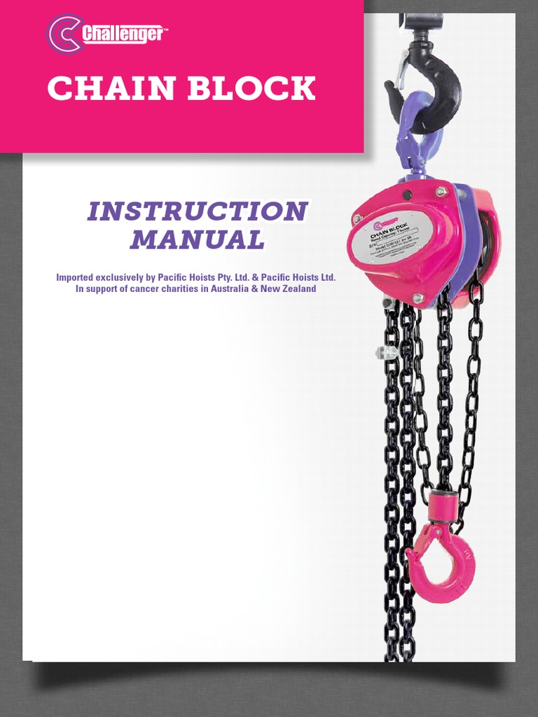Challenger Chain Blocks - Instruction Manual PDF | PDF | Nut (Hardware ...