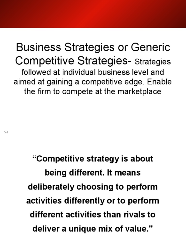 Competitive or Business Strategies | PDF | Strategic Management ...
