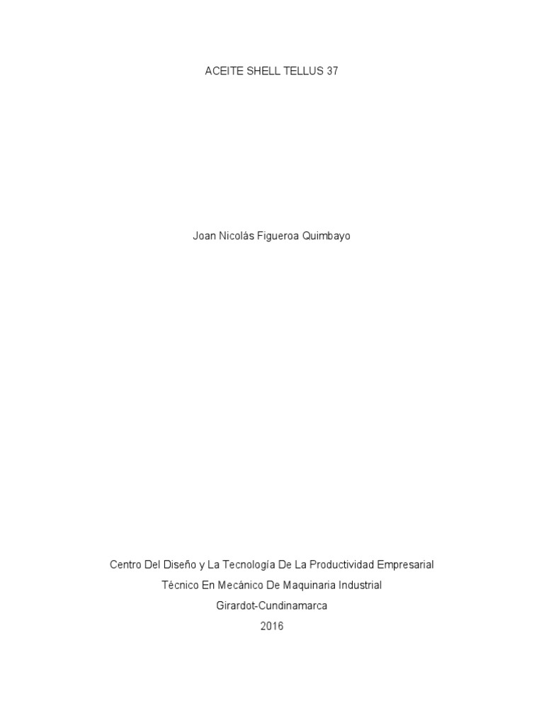 Aceite Shell Tellus 37 | PDF | Petróleo | Cobre