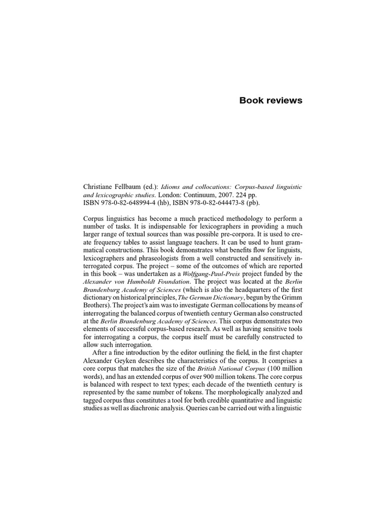 (Yearbook of Phraseology) Christiane Fellbaum (Ed.) - Idioms and ...