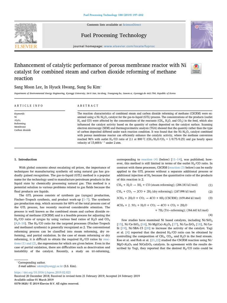 Enhancement of Catalytic Performance of Porous Membrane Reactor With Ni ...