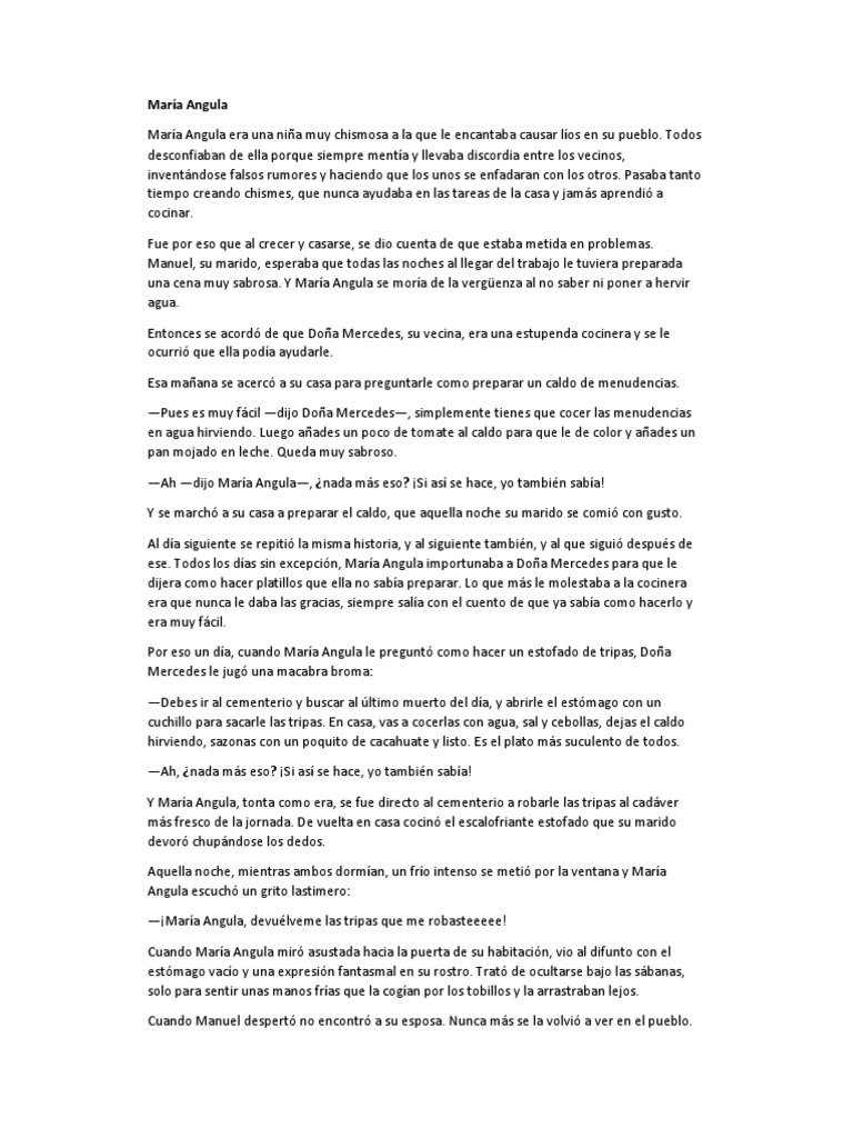 María Angula | PDF | Alimentos