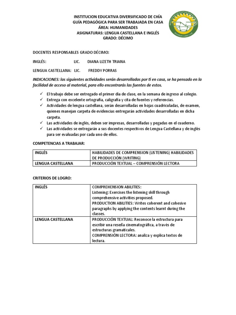 Guia Actividades Decimo Conaldi | PDF | Harry Potter