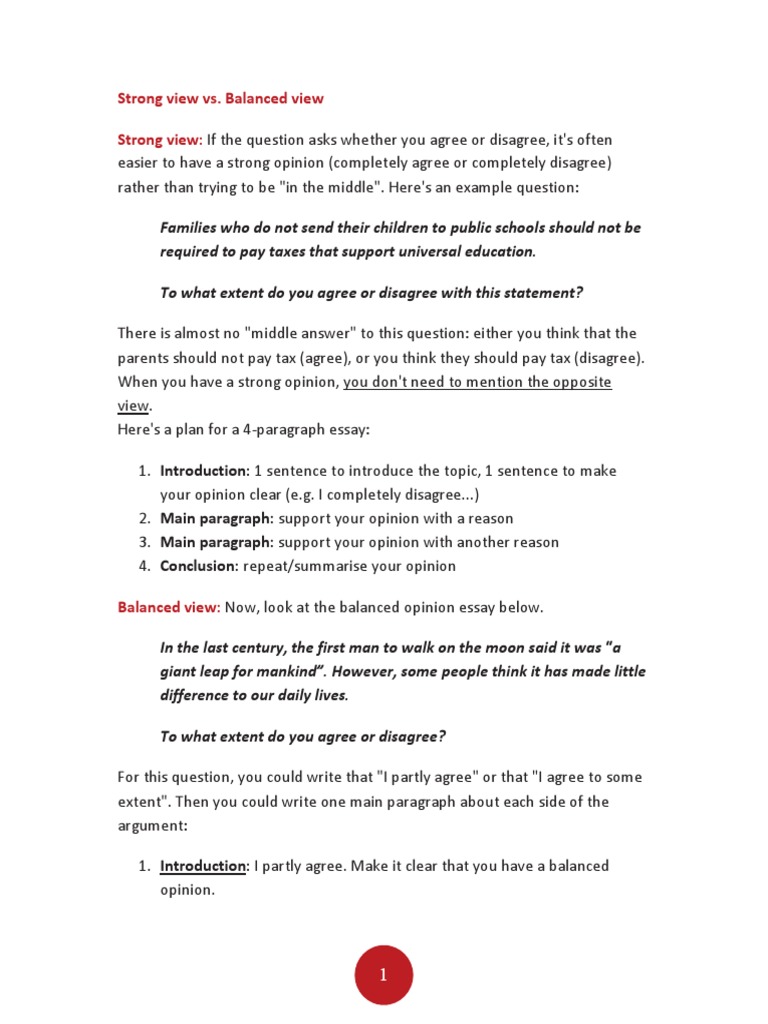 Balanced View PDF | Download Free PDF | Question | Essays