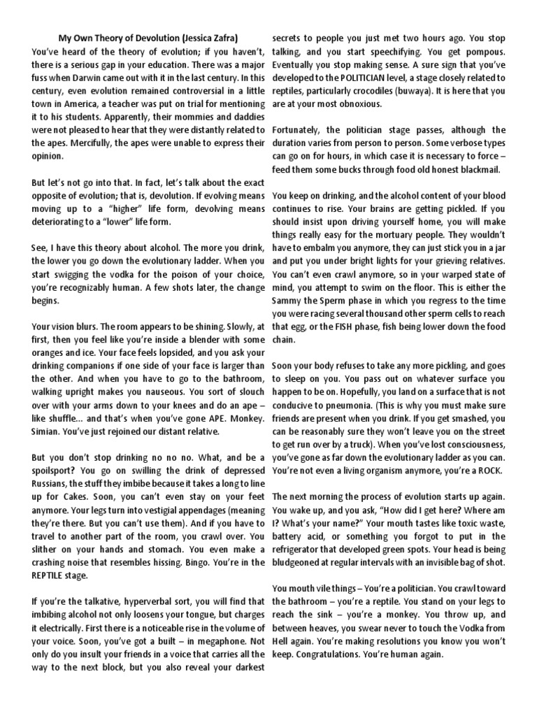 My Own Theory of Devolution (Jessica Zafra) | PDF | Hijab | Muhammad