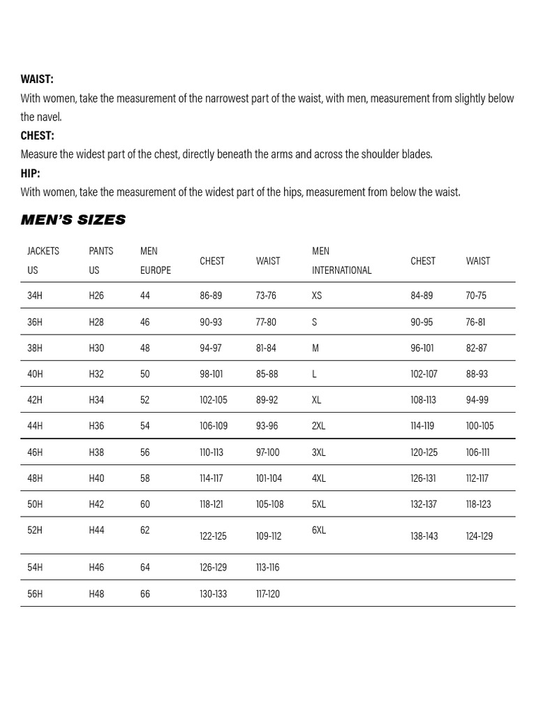 Size Chart Ixs Motorcycle Gear PDF | PDF | Waist | Teaching Mathematics