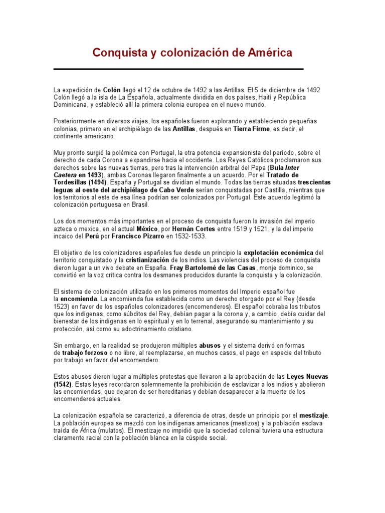 Conquista y Colonización de América | PDF | Colonización española de ...