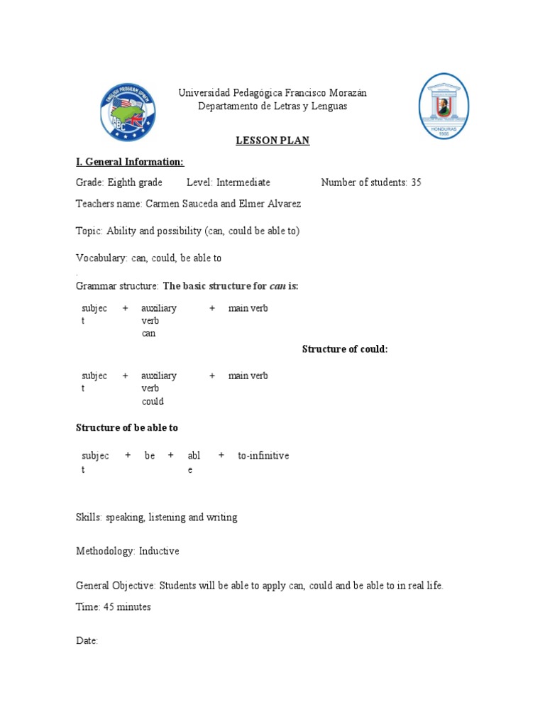 Lesson Plan For Grammar ADJECTIVES | PDF | Verb | Grammar