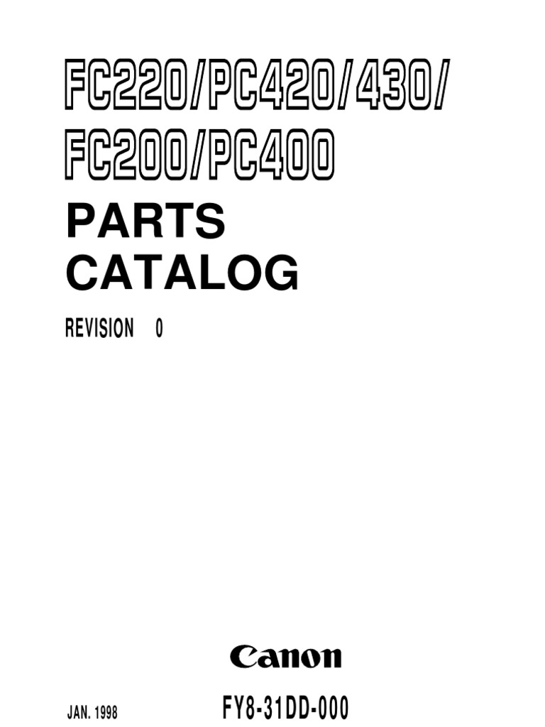 Canon PC 420 Personal Copier Technical Specification Manual | PDF ...