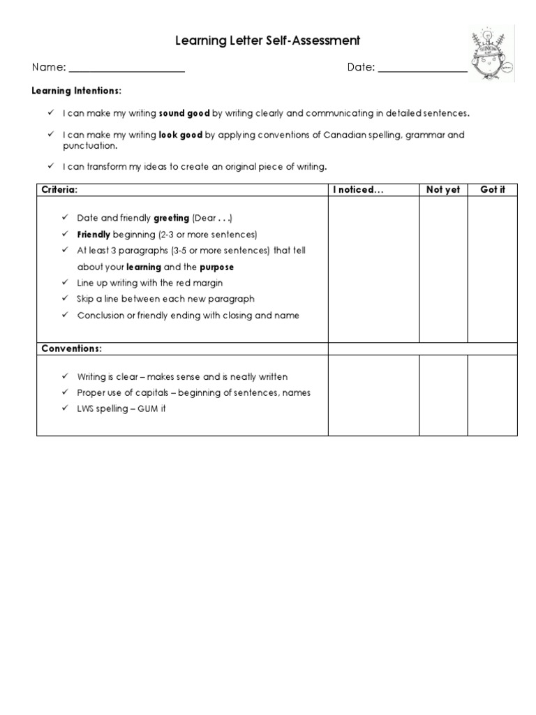 Learning Letter Assessment | PDF
