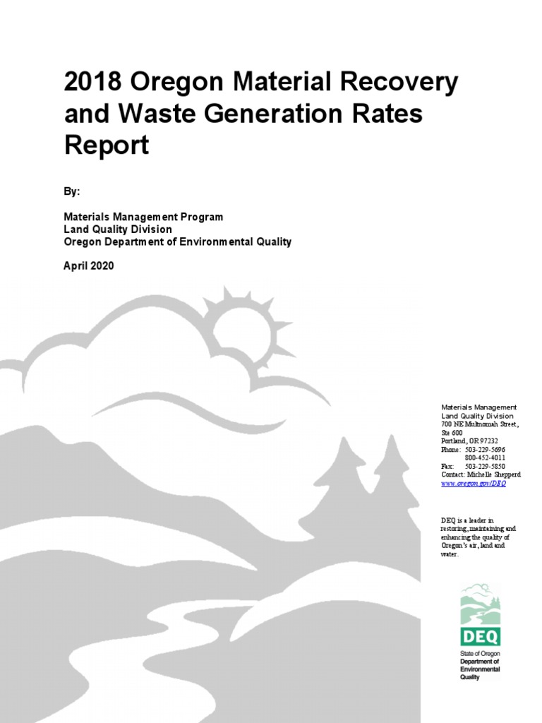 2018 Waste Recovery in Oregon | PDF | Recycling | Waste Management