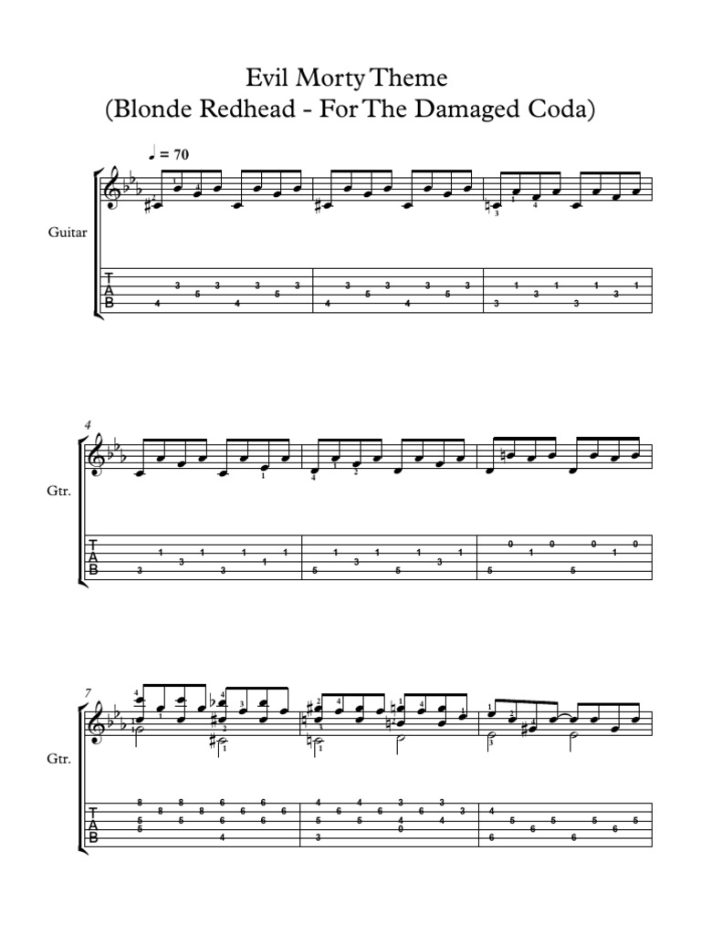 Partition de guitare : Evil Morty Theme | PDF