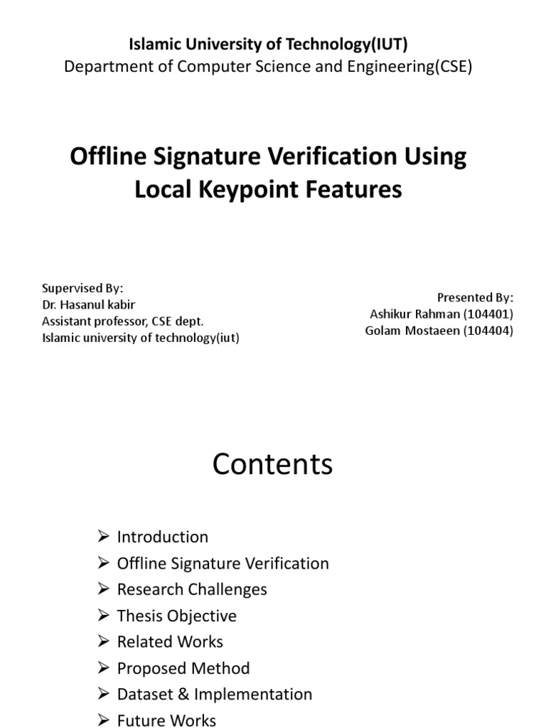 Offline Signature Verification Using Local Keypoint Features | Download ...
