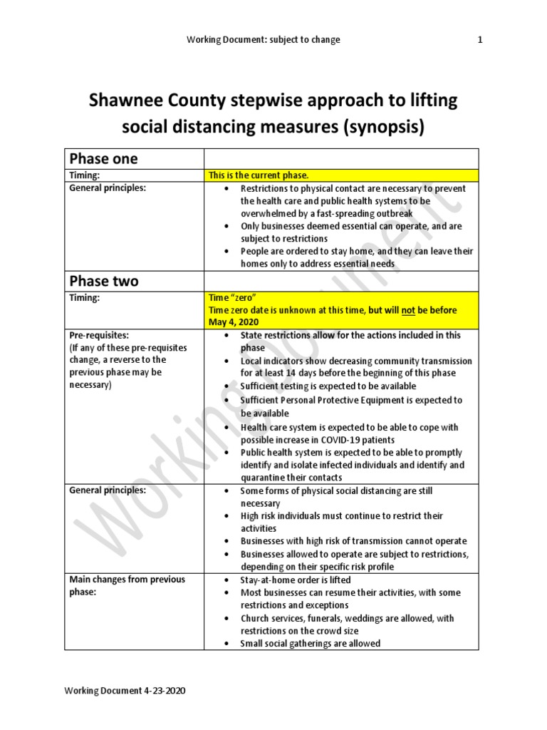 Shawnee County COVID-19 Reopening Plan | PDF | Medical Specialties ...