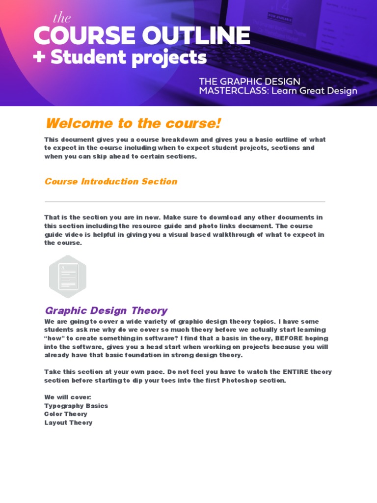 Welcome To The Course! | PDF | Adobe Photoshop | Adobe Illustrator