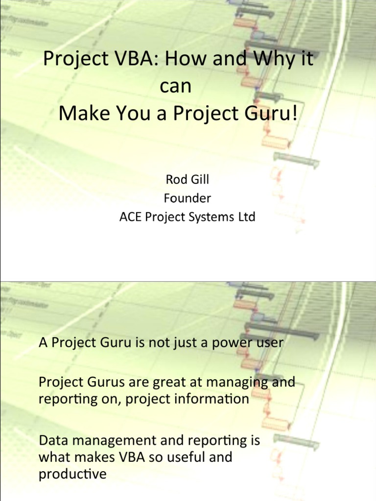 Project VBA: How and Why It Can Make You A Project Guru! | PDF | Visual ...