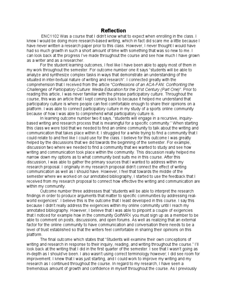 Reflection | PDF | Reading Comprehension | Semiotics