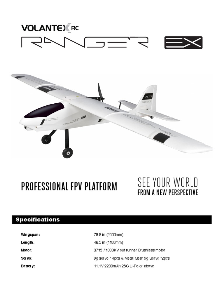 Volantex Ranger Ex Manual | PDF | Rechargeable Battery | Flight Control ...