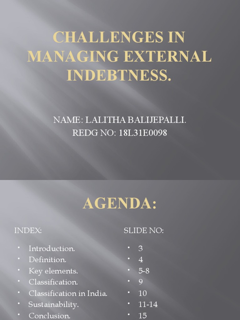 Challenges in Managing External Indebtness | PDF | External Debt | Debt