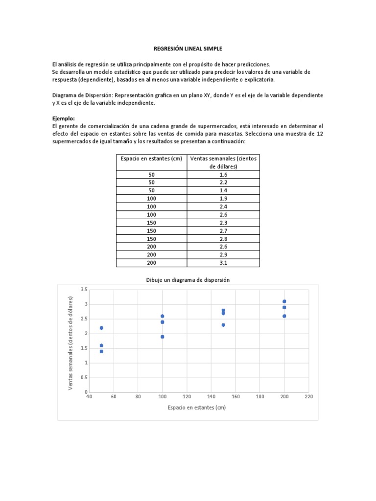 Introducción a la Regresión Lineal Simple | PDF | Regresión lineal ...