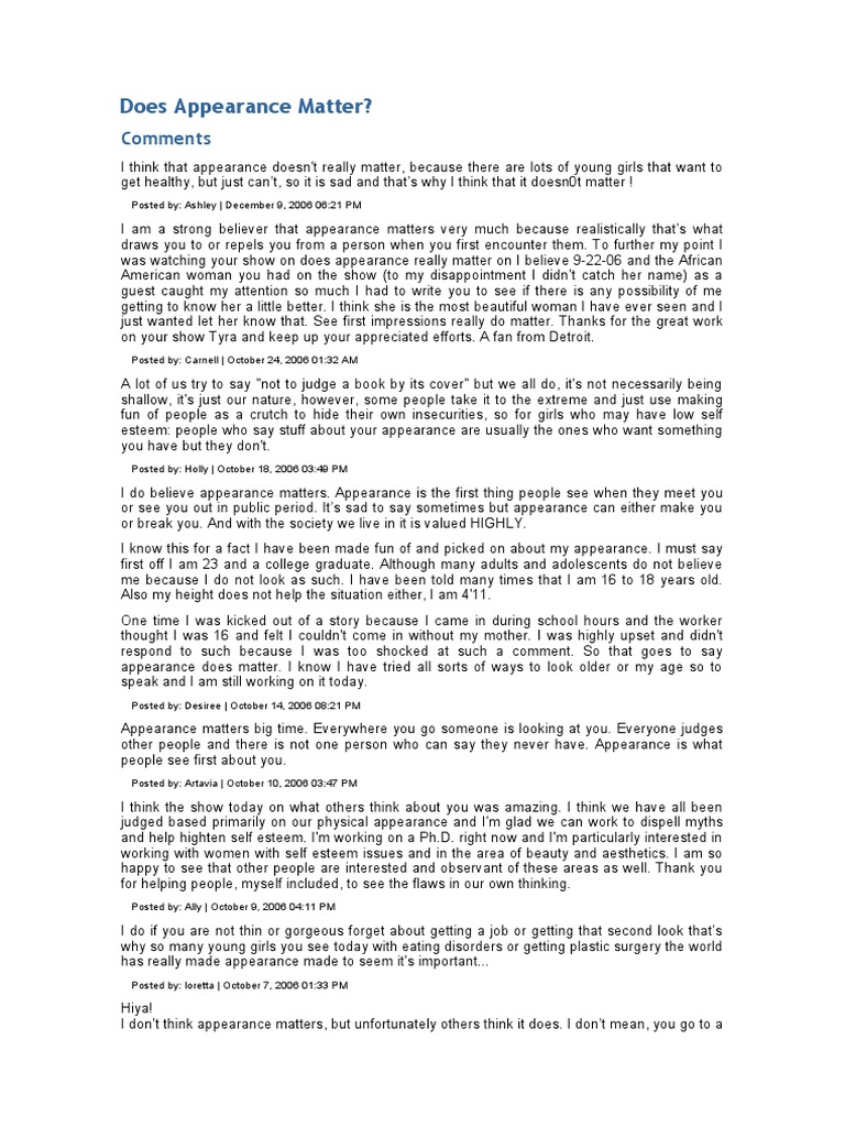 Does Appearance Matter | PDF | Race (Human Categorization) | Mind