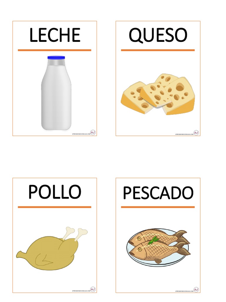 Flash Cards Alimentos PDF | PDF