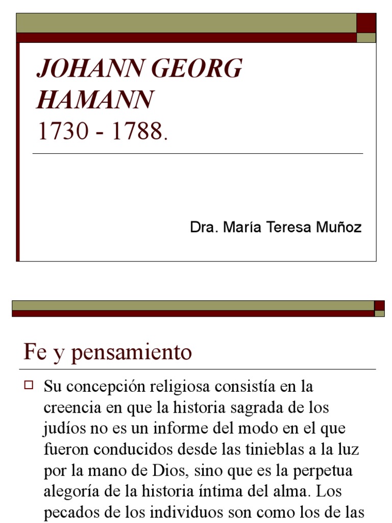 Johann Georg Hamann | PDF | Los símbolos | Fe