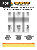 Sopa de Letras de Importancia de La Biodiversidad | PDF