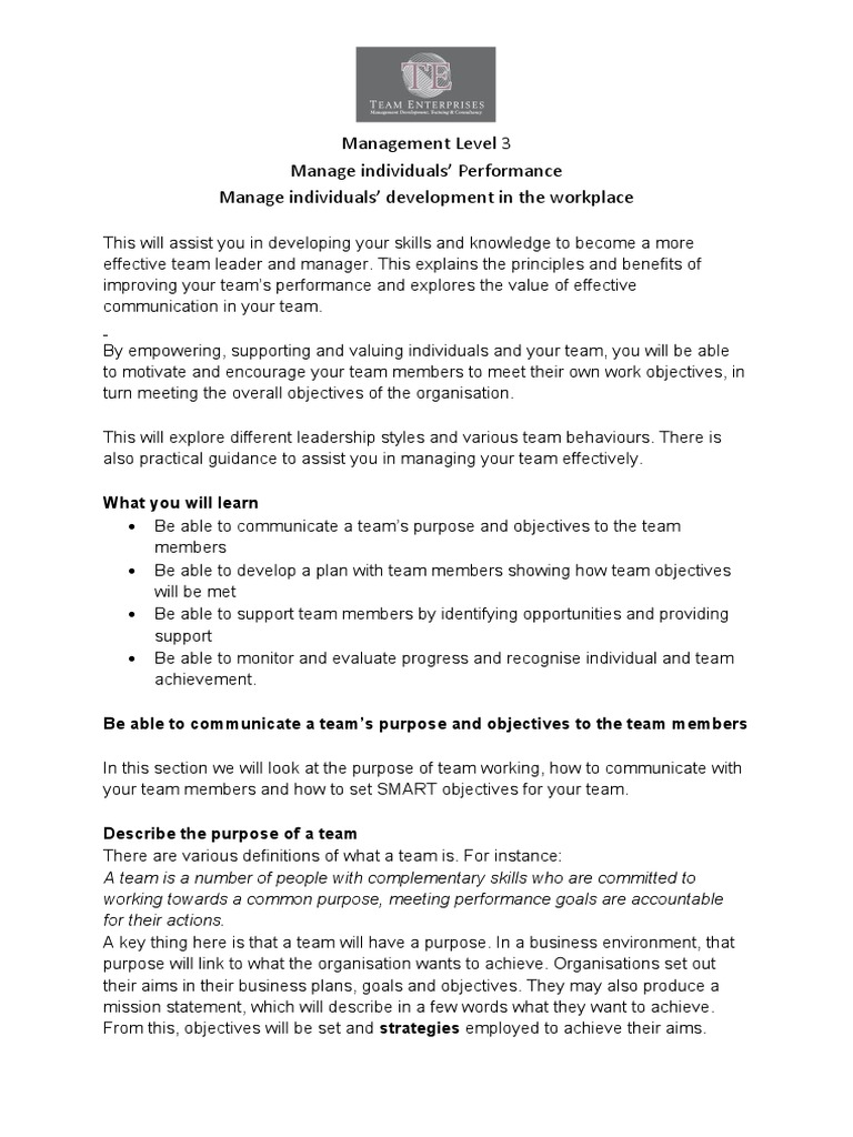 Manage Individual Performance and Manage Individual Development in The ...