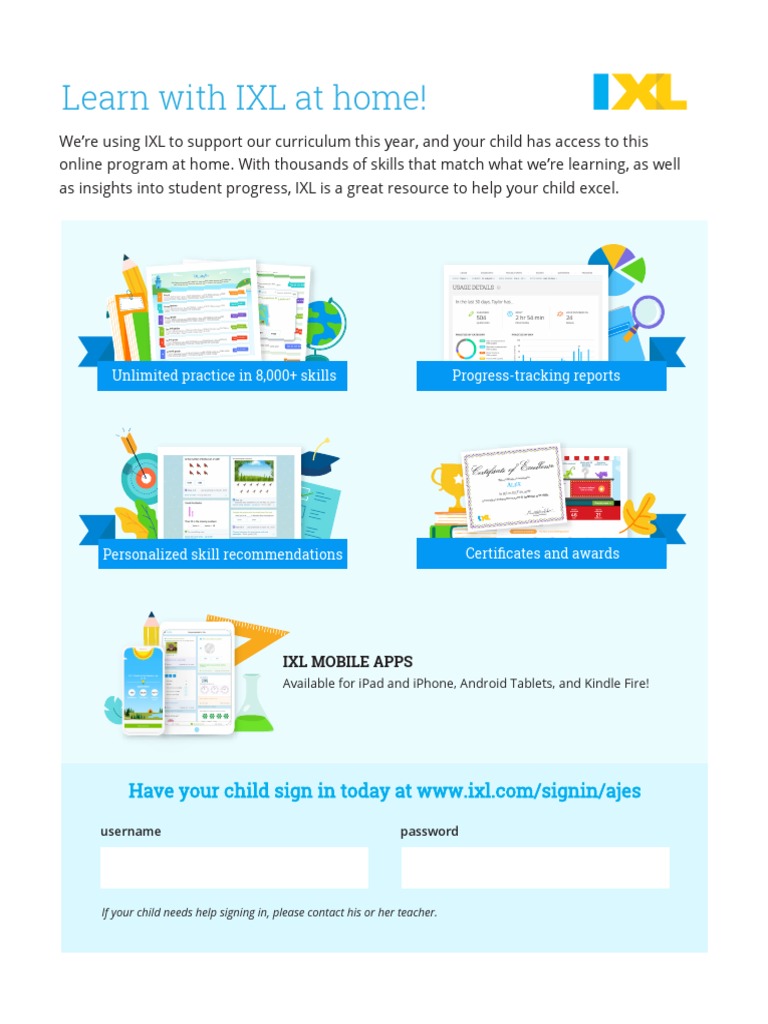 Ixl-Parent-Handout English | PDF | Cognition | Mobile Computers