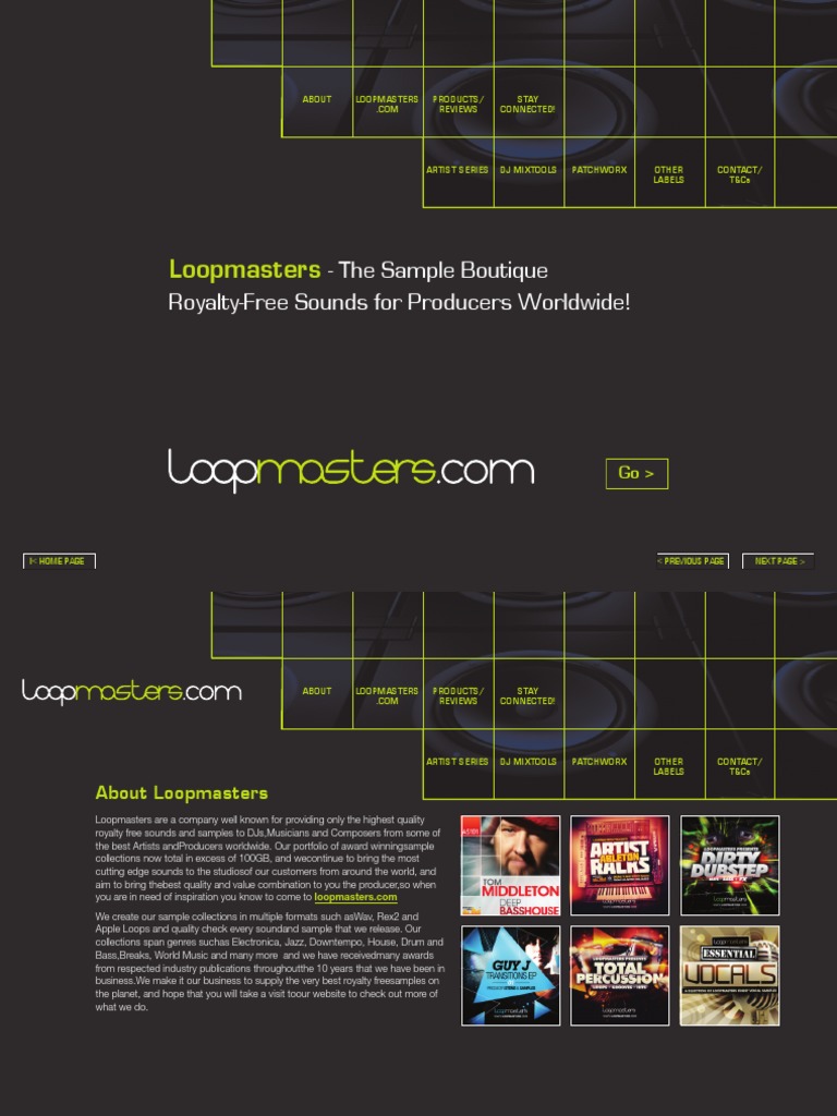 Loopmasters: - The Sample Boutique Royalty-Free Sounds For Producers Worldwide! | PDF