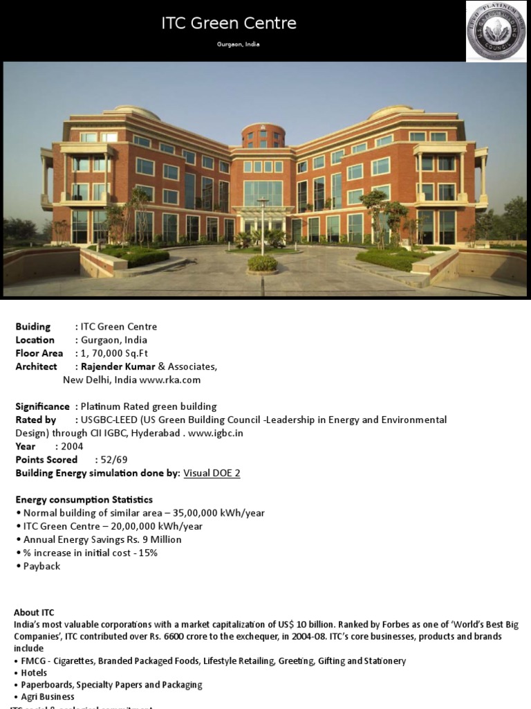 ITC Green Centre | PDF | Green Building | Chlorofluorocarbon