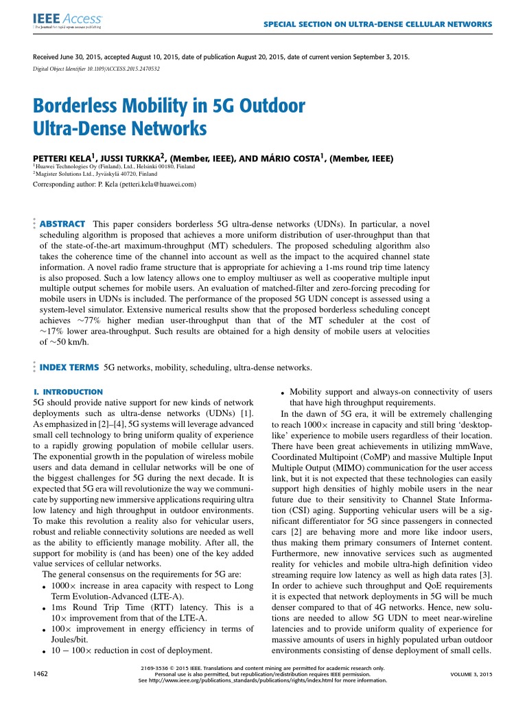 Bordeless Mobility in 5G Outdoor Ultra Dense Network | PDF | Orthogonal ...