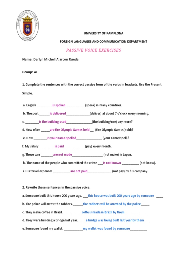 Passive Voice Exercises Level Iv | PDF | Syntax | Linguistic Typology