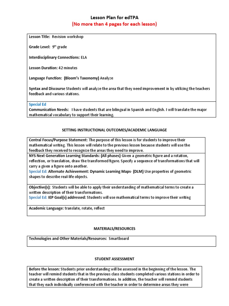 Lesson Plan | Download Free PDF | Individualized Education Program ...